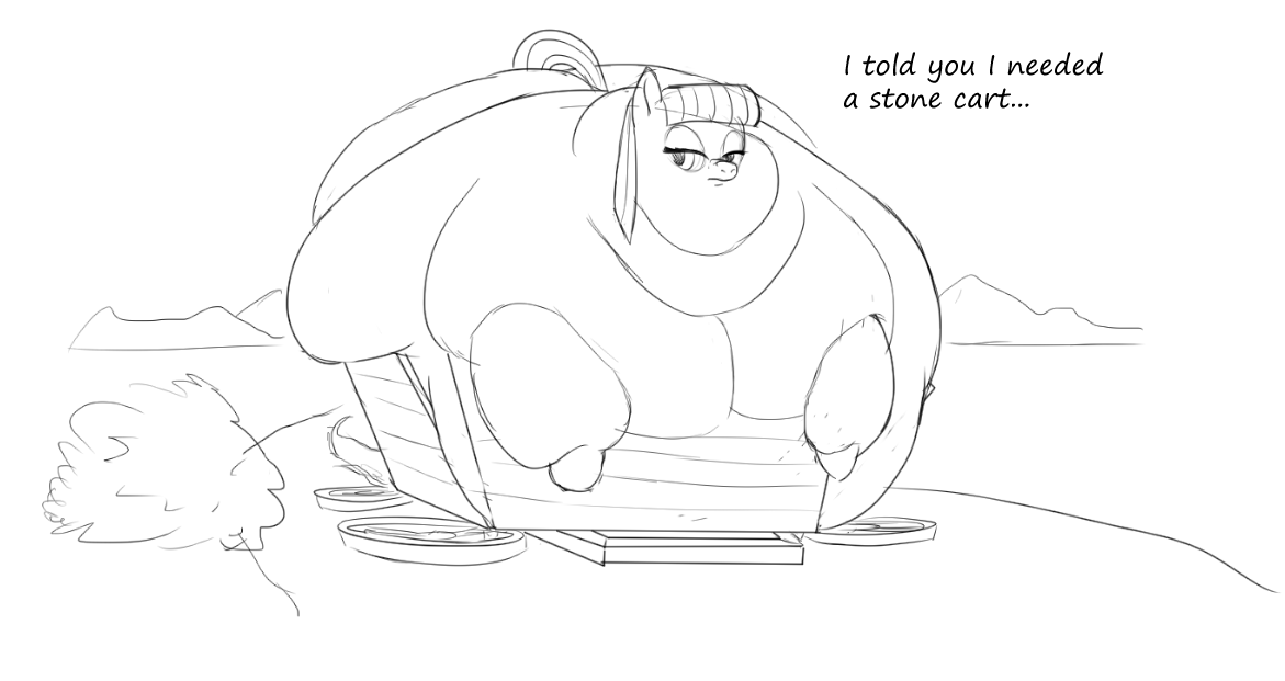 #1600520 - questionable, artist:calorie, maud pie, pony, cart, fat ...
