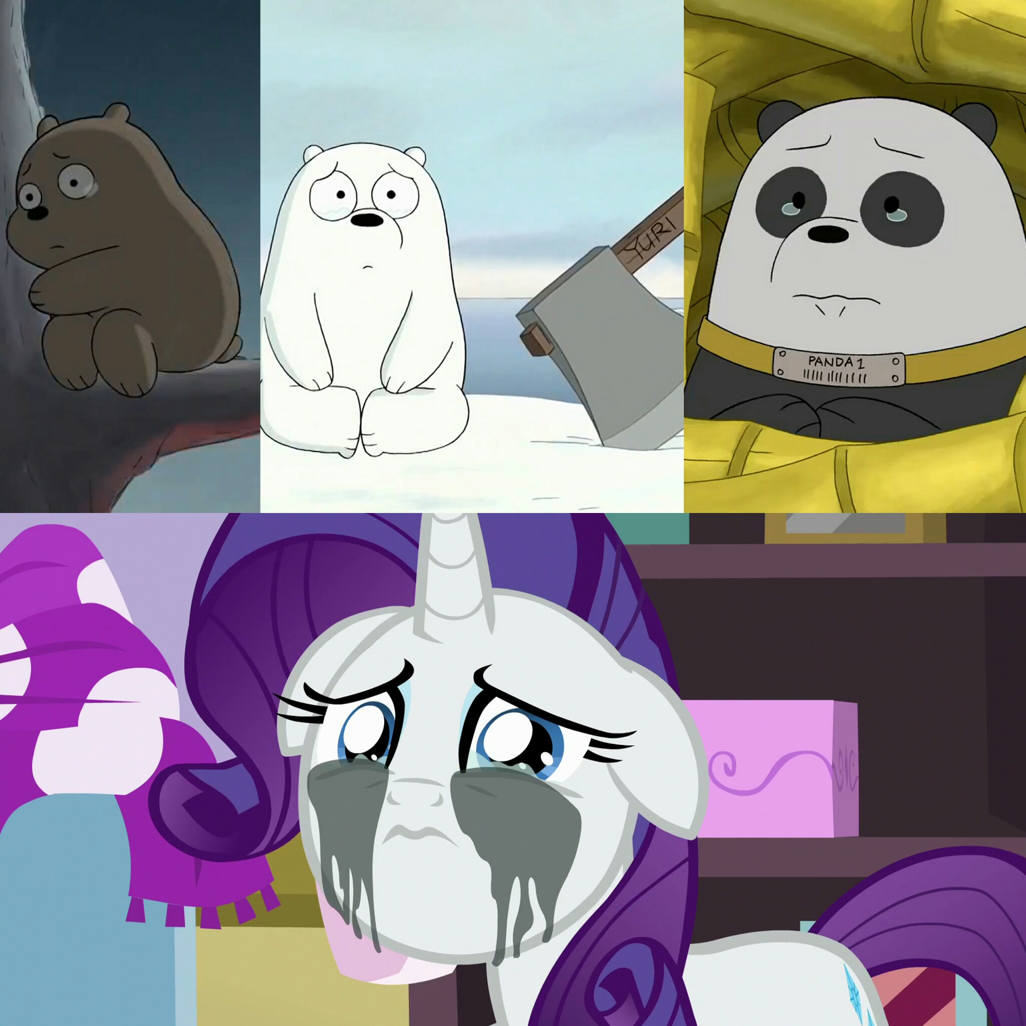 #1603194 - safe, edit, edited screencap, screencap, rarity, bear, panda ...