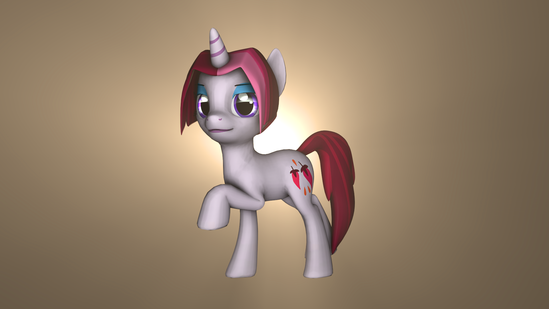 #1364072 - safe, artist:yellencandy, cayenne, pony, 3d, background pony ...