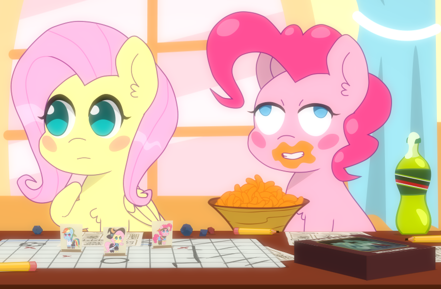 #1372186 - safe, artist:omegaozone, fluttershy, pinkie pie, ahegao ...