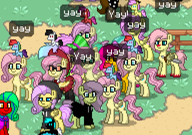 #1376654 - safe, fluttershy, pony, pony town, alucard, alushy, herd ...