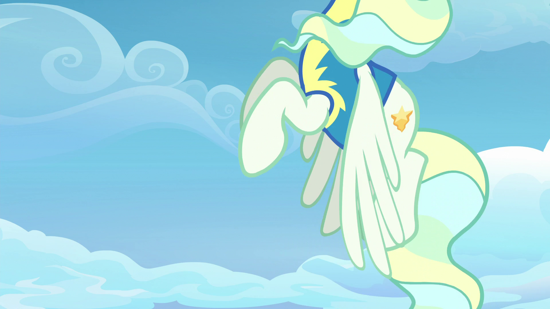 #1381404 - safe, screencap, vapor trail, pony, top bolt, clothes, cloud ...