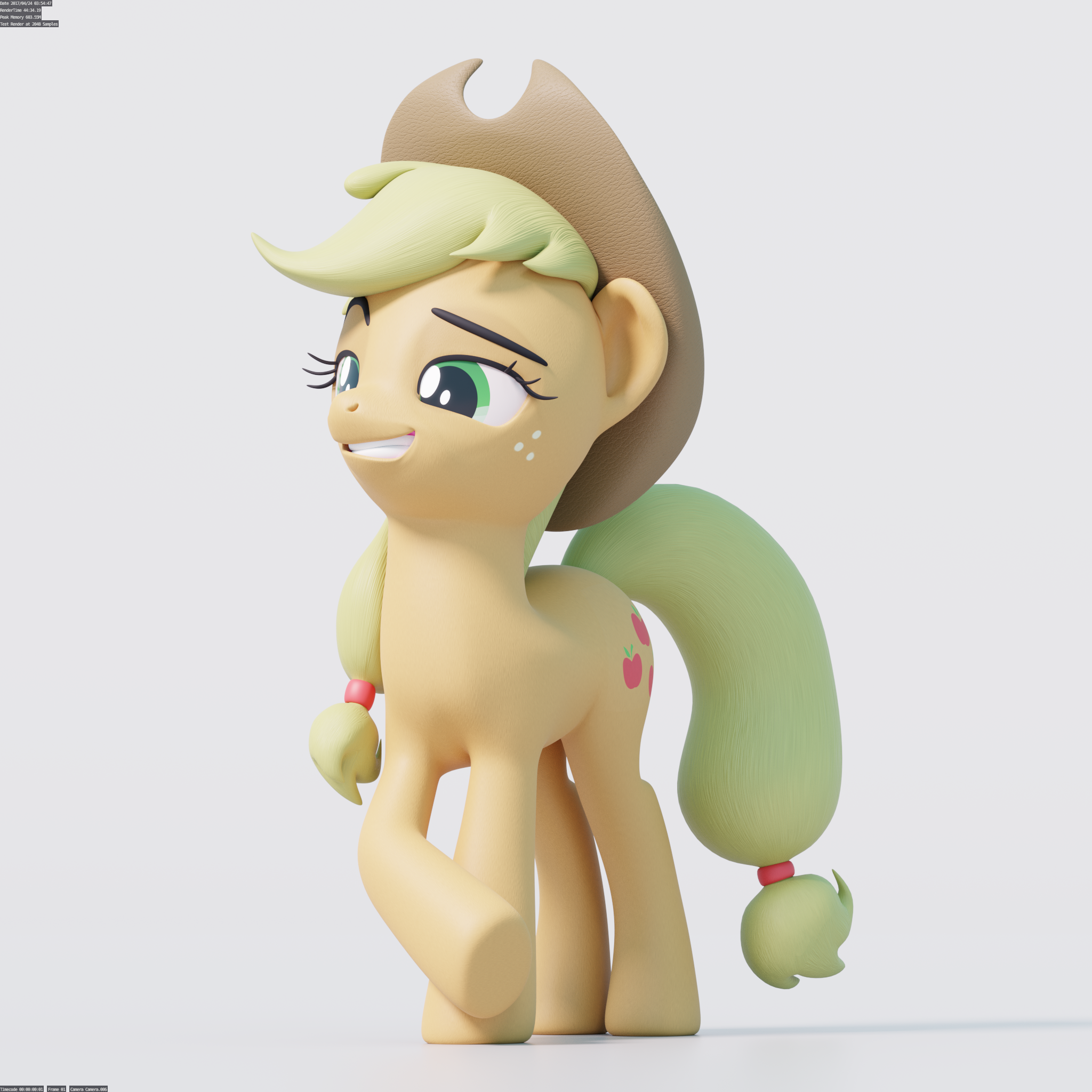#1420726 - safe, artist:therealdjthed, applejack, earth pony, pony, 3d ...