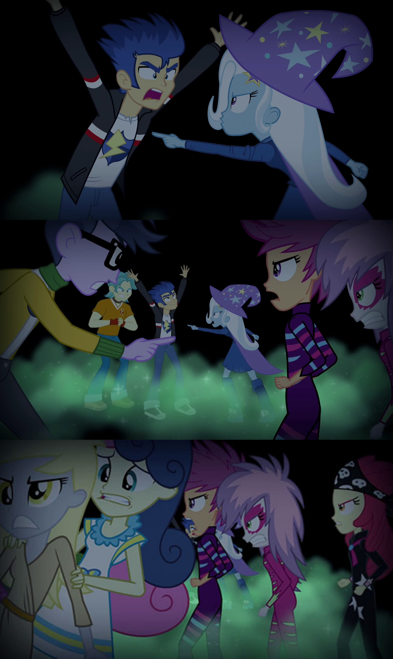 #1421645 - safe, screencap, apple bloom, bon bon, brawly beats, derpy ...