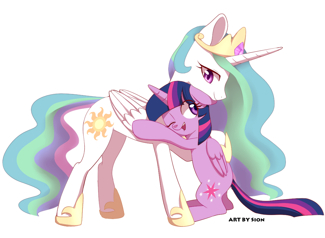#1422305 - dead source, safe, artist:sion, princess celestia, twilight sparkle, alicorn, pony ...