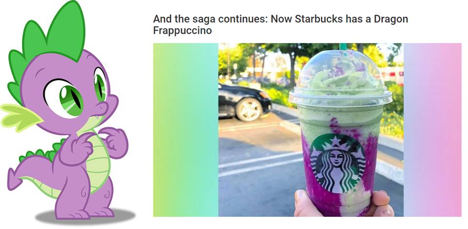 #1423449 - safe, spike, dragon, dragon frappuccino, frappuccino ...