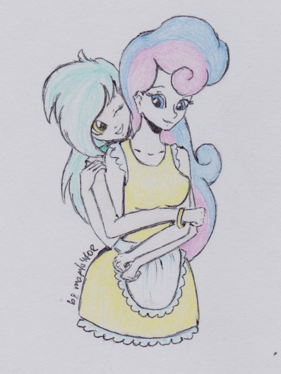 #1433274 - safe, artist:marta4708, bon bon, lyra heartstrings, sweetie ...