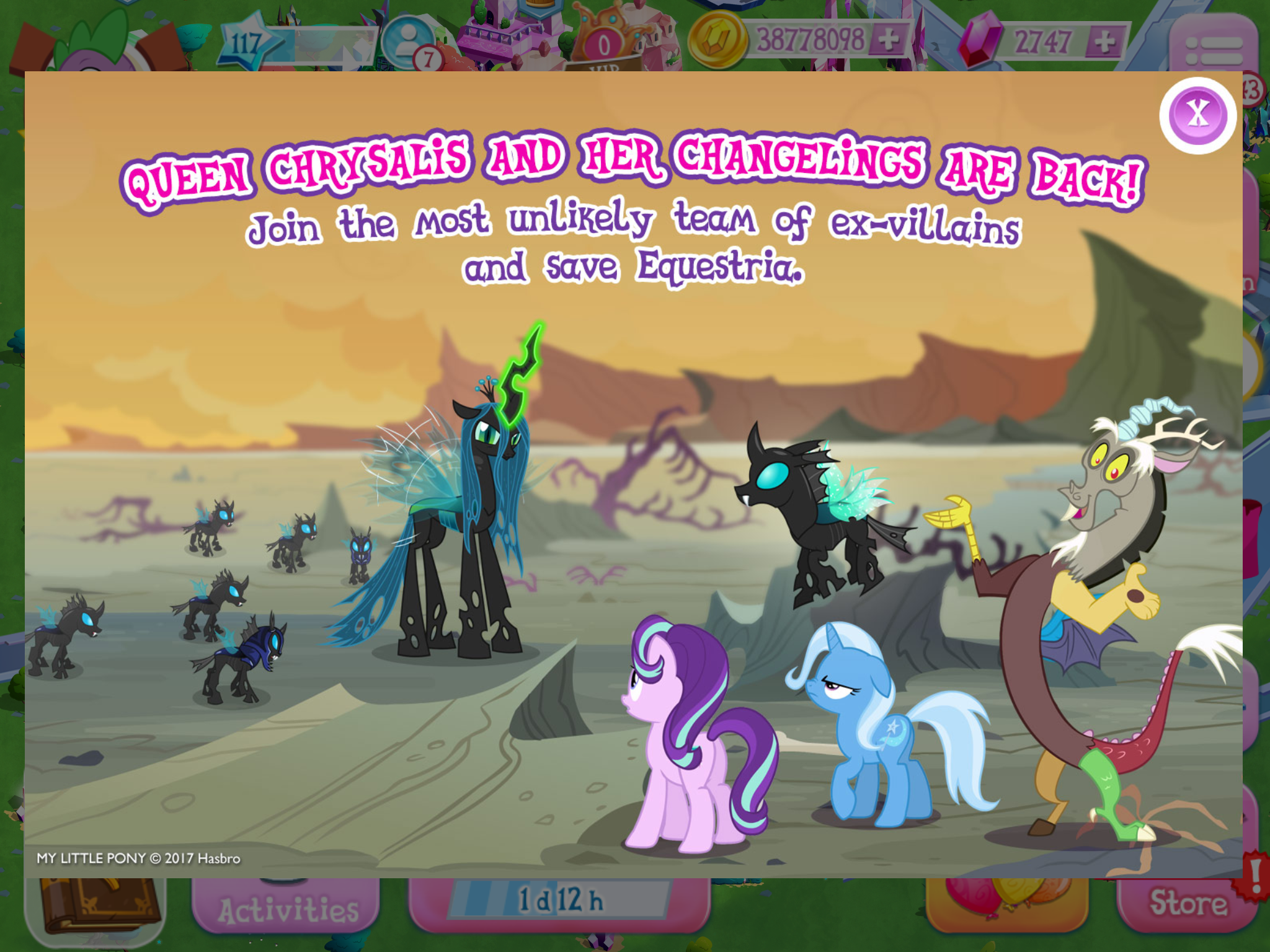 #1434591 - safe, gameloft, discord, queen chrysalis, starlight glimmer ...
