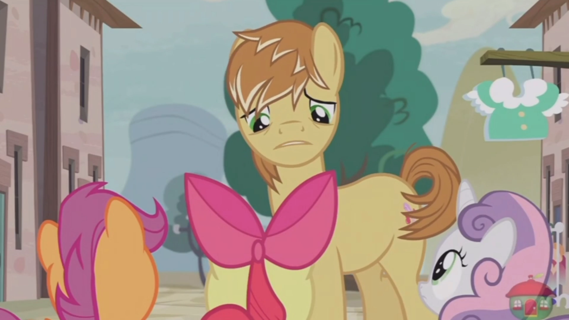 #1435480 - safe, screencap, apple bloom, feather bangs, scootaloo ...