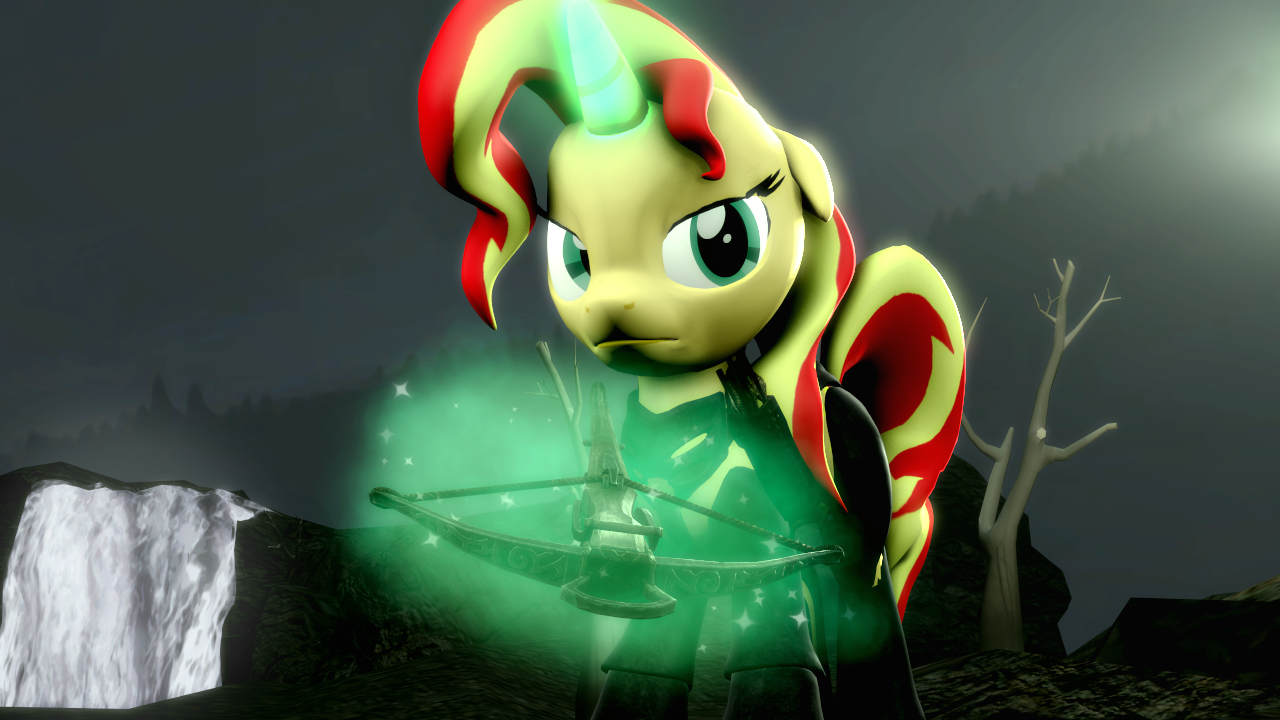 #1440583 - safe, artist:fd-daylight, sunset shimmer, pony, unicorn, 3d ...