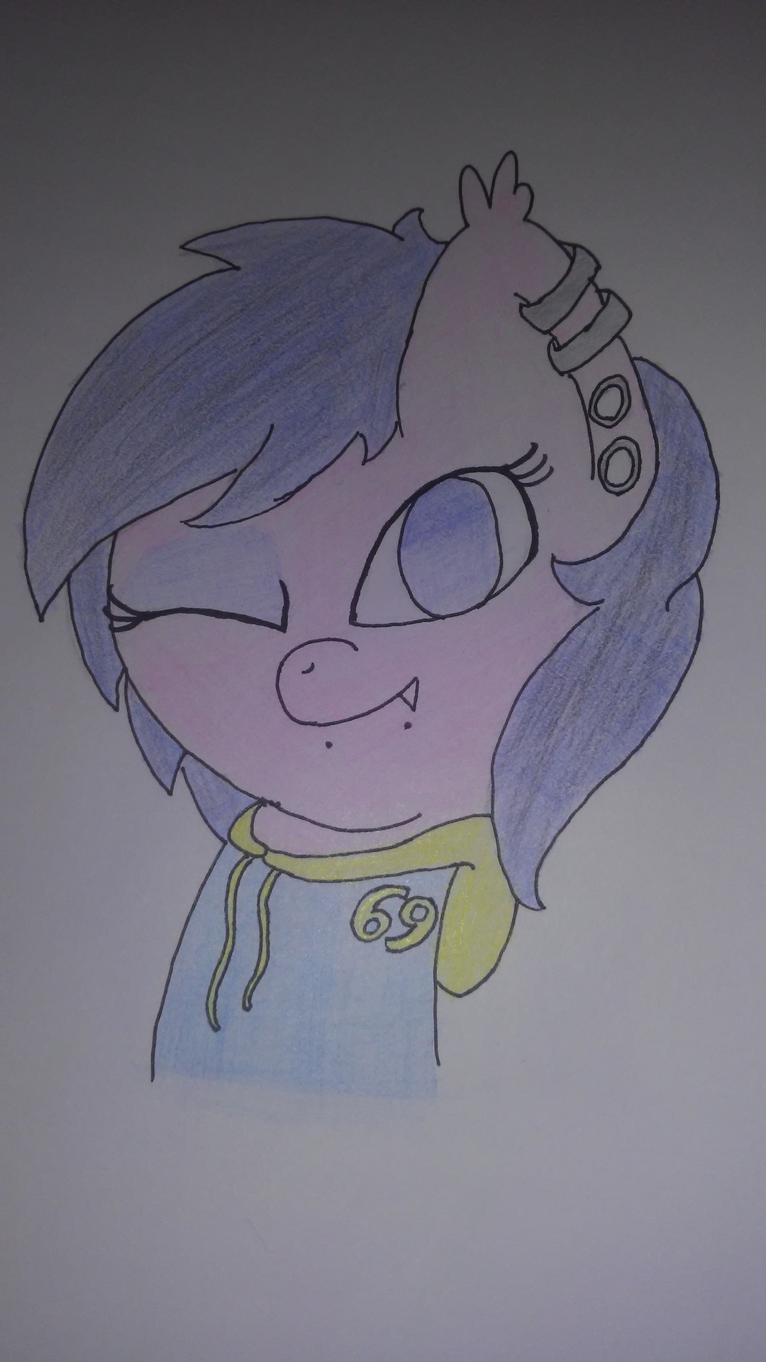 #1443884 - safe, artist:lingling, oc, oc only, oc:sapphire dawn, bat ...