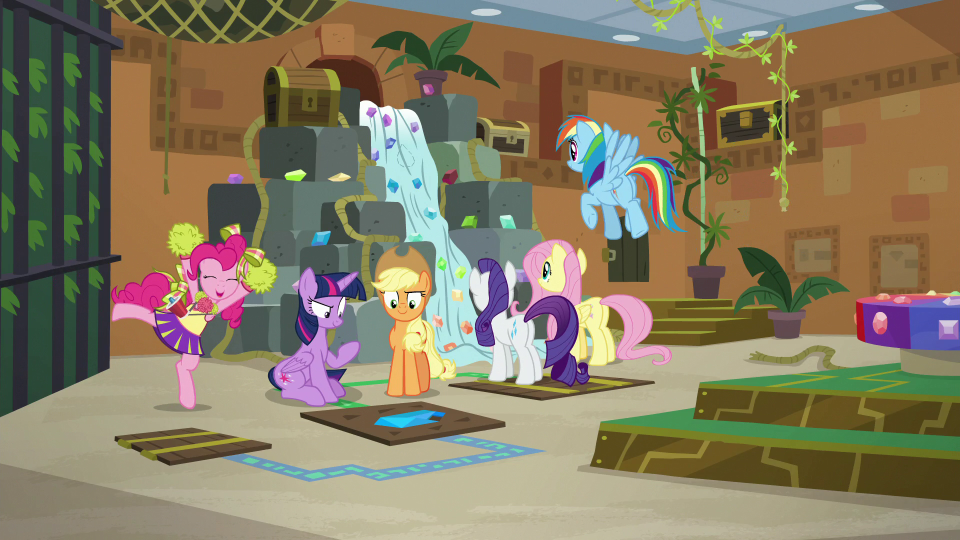 #1449771 - safe, screencap, applejack, fluttershy, pinkie pie, rainbow ...