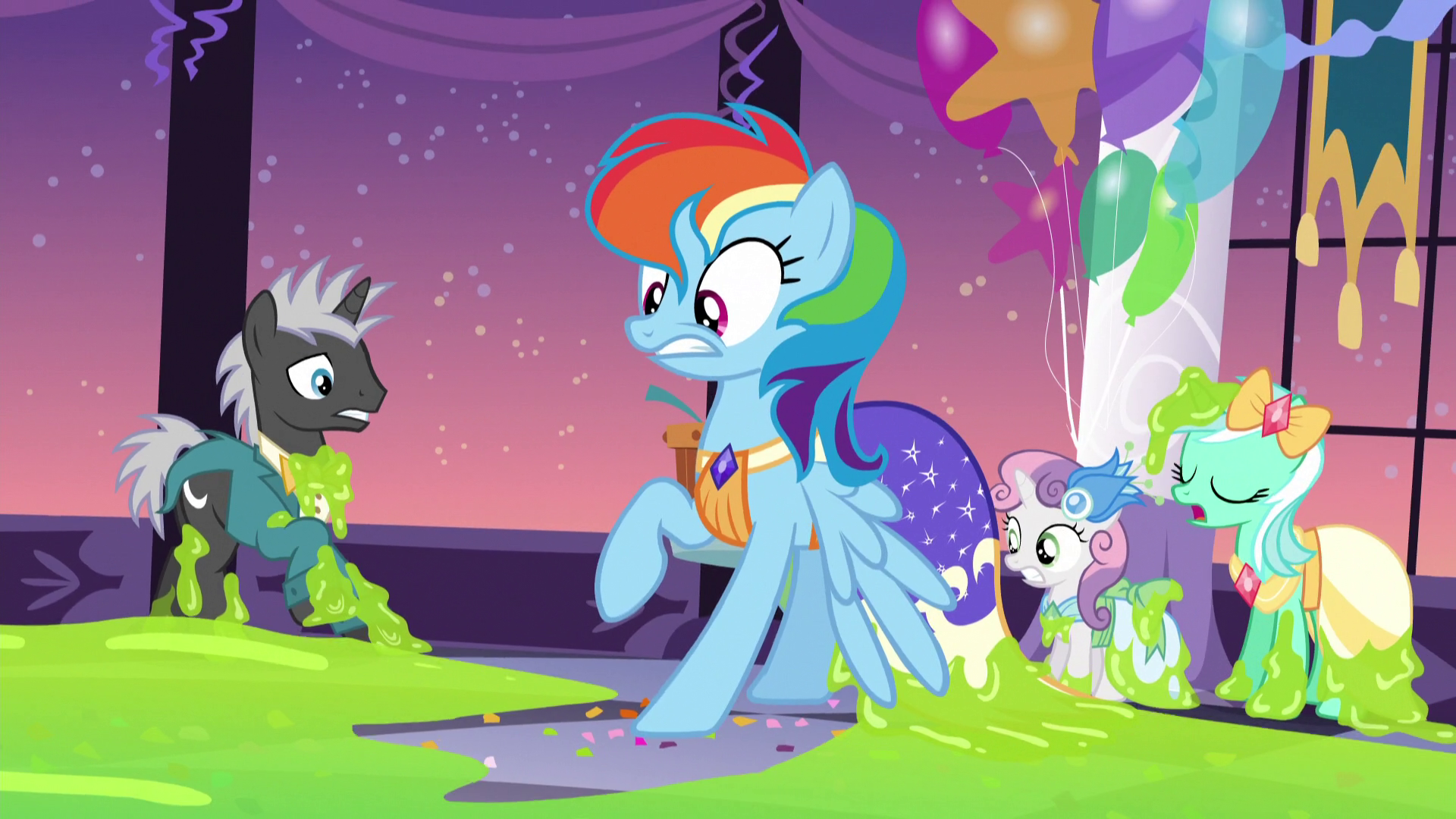 #1450271 - safe, screencap, lyra heartstrings, rainbow dash, smooze ...