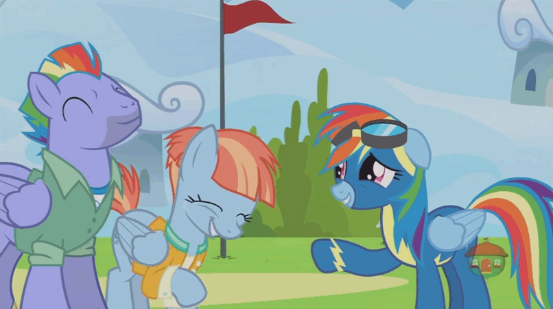 #1431033 - safe, screencap, bow hothoof, rainbow dash, windy whistles ...