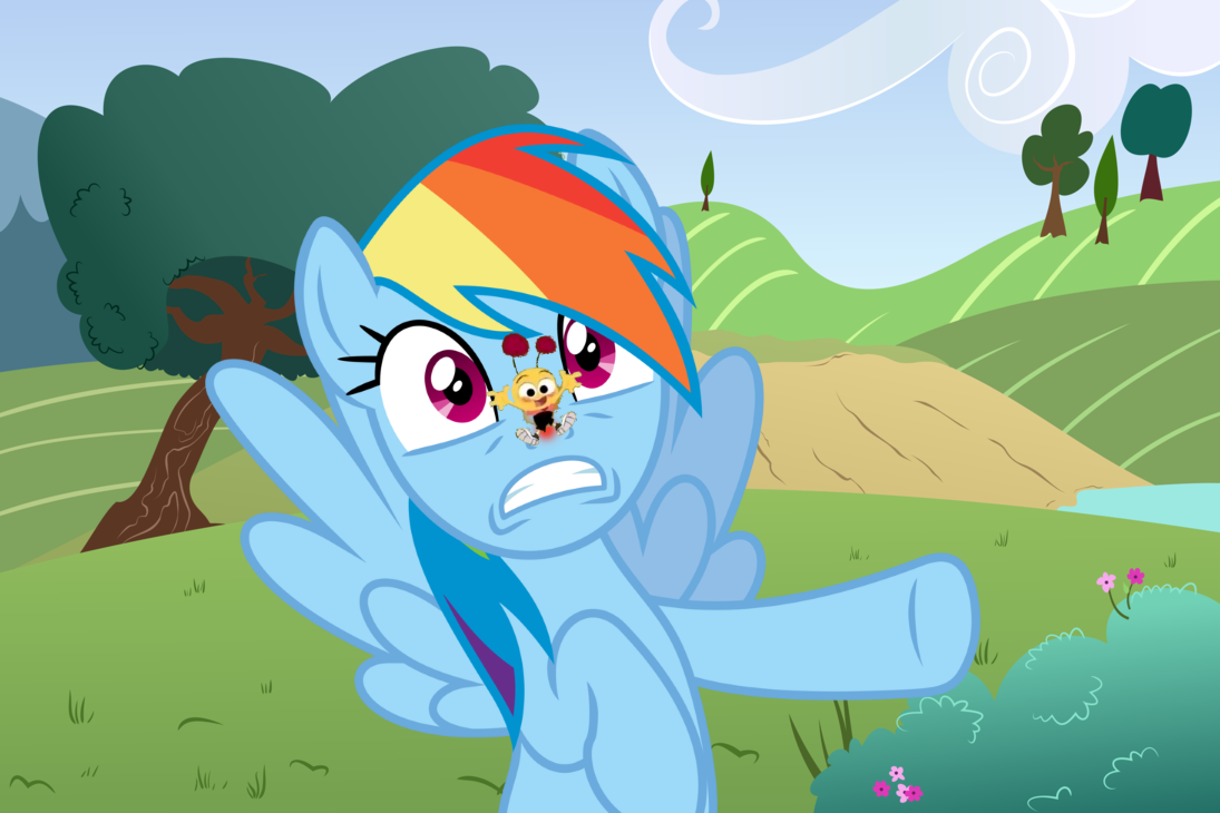 #1459432 - safe, rainbow dash, bee, pegasus, pony, allergic reaction ...