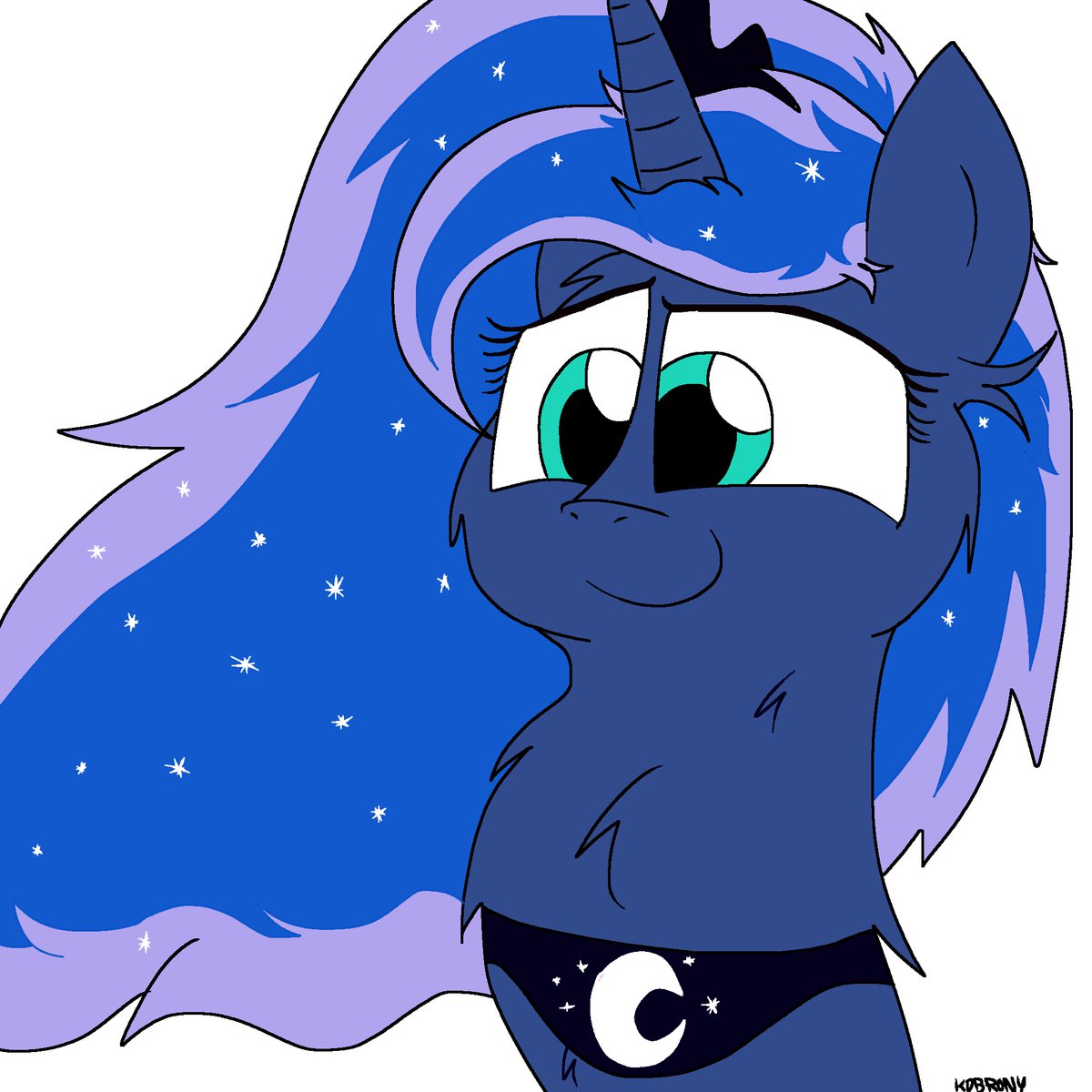 #1473232 - safe, artist:kdbrony, princess luna, pony, g4, chest fluff ...