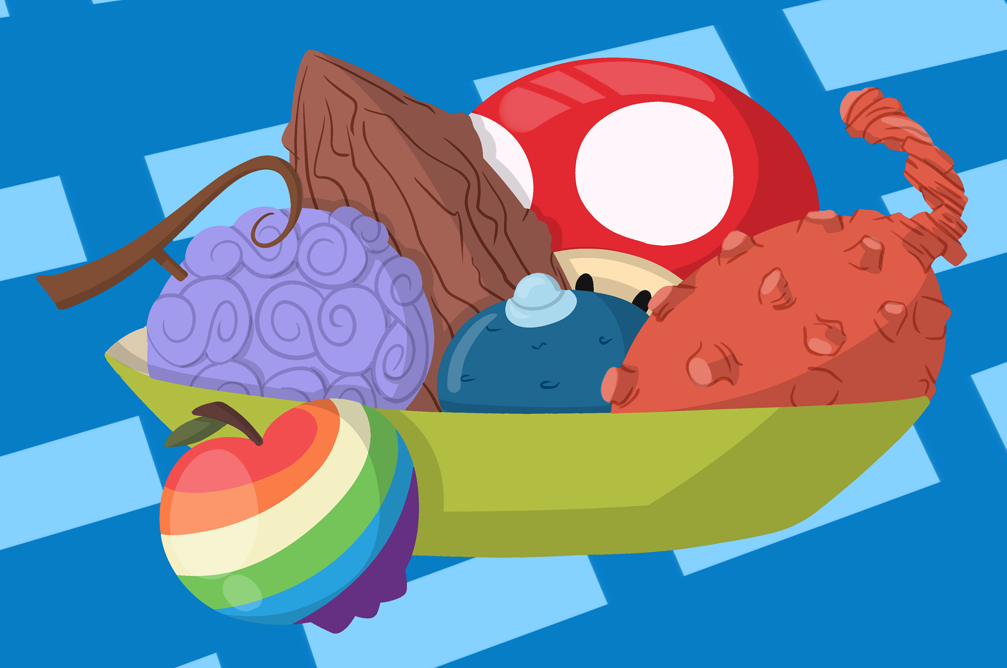 #1499770 - safe, artist:cozmospace, abstract background, apple, bowl ...