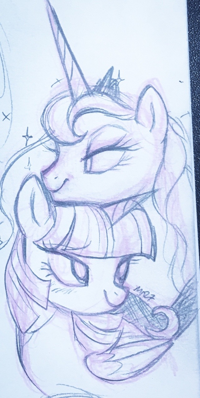 #1503205 - safe, artist:mn27, princess luna, twilight sparkle, alicorn ...