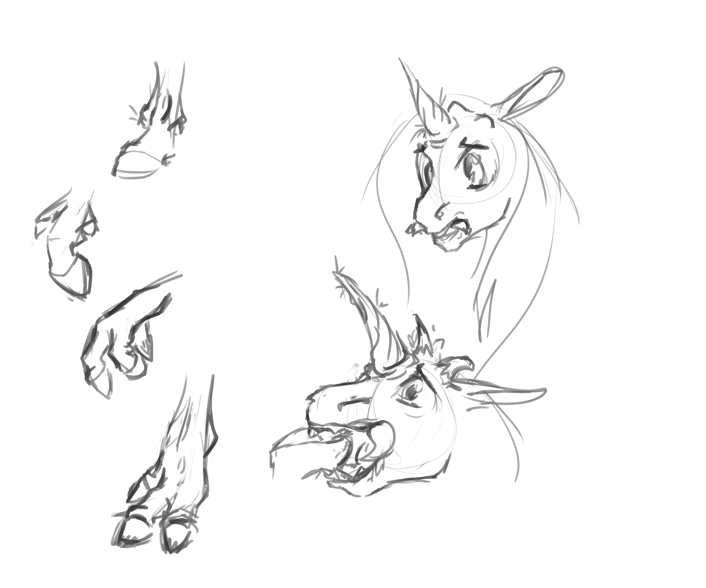 #1533758 - semi-grimdark, artist:archonix, hooves, horns, monochrome ...