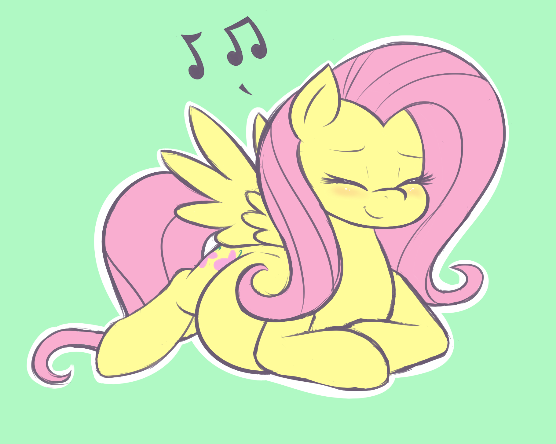 #1542502 - safe, artist:funble, fluttershy, pegasus, pony, g4, blushing ...