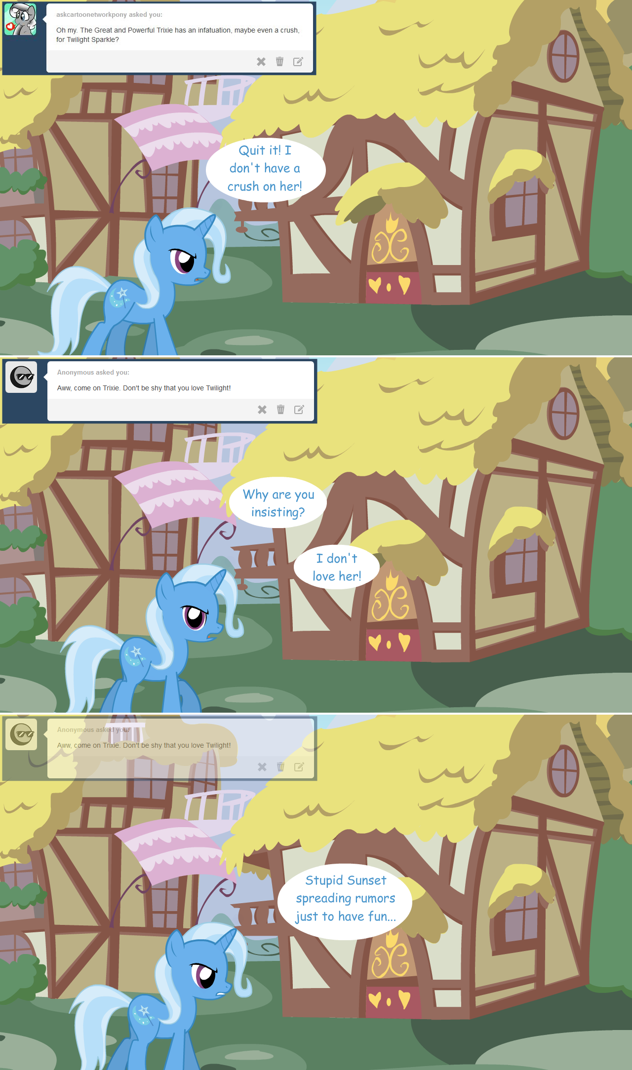 #1548314 - safe, artist:hakunohamikage, trixie, pony, ask ...