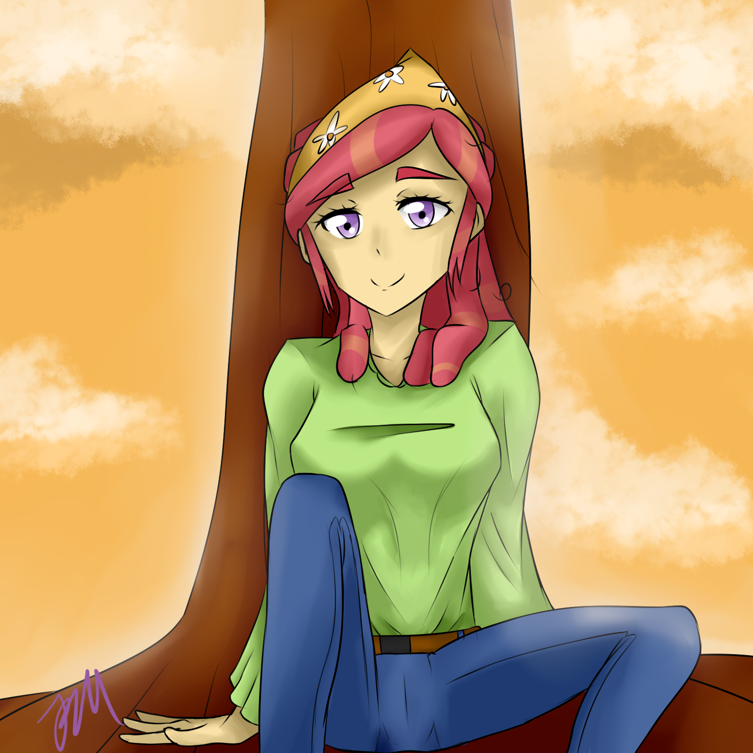 #1635529 - safe, artist:jaybeaniemags, tree hugger, human, female ...