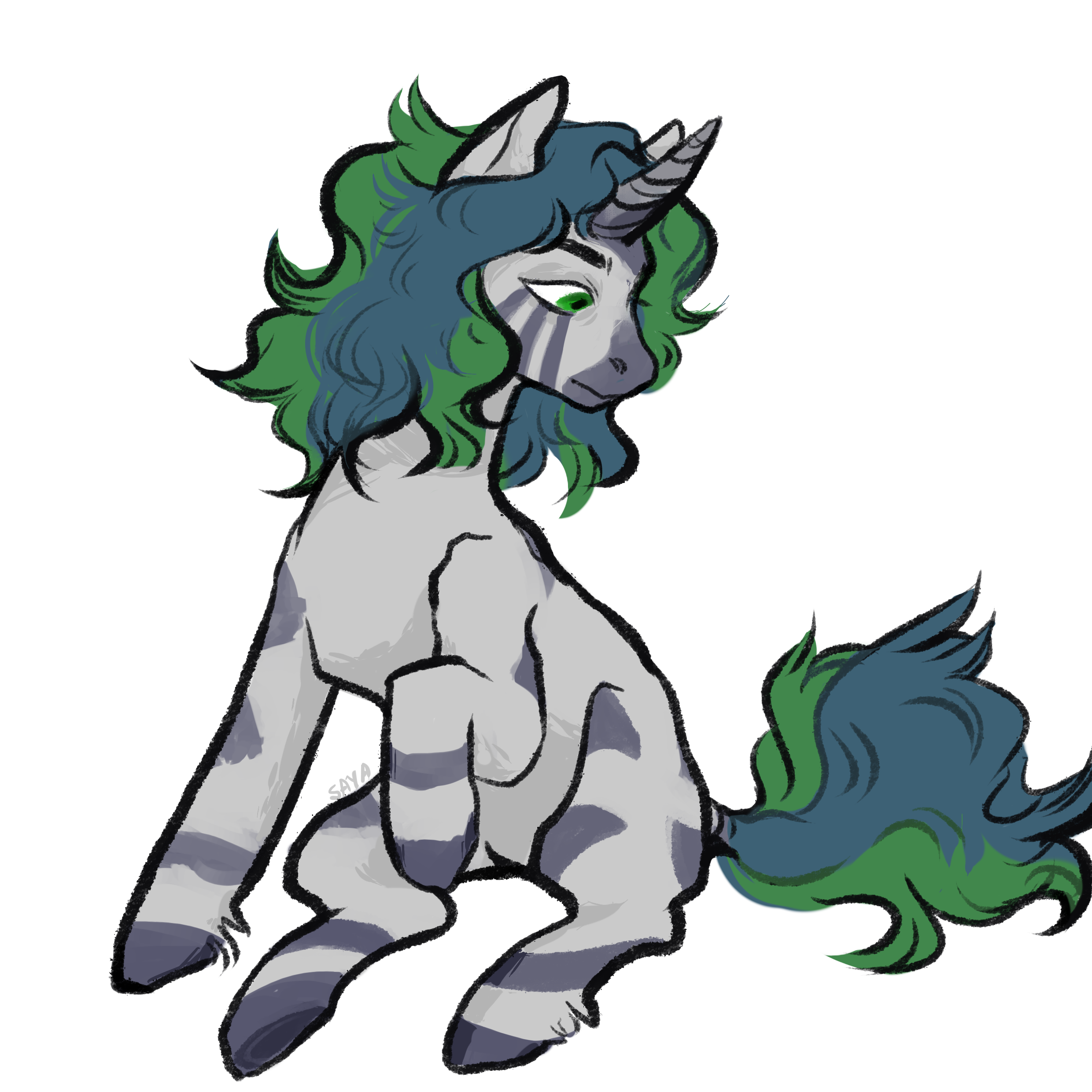 #1622426 - safe, artist:russian-saya, oc, oc only, oc:forest glade, hybrid, zebra, zebracorn ...