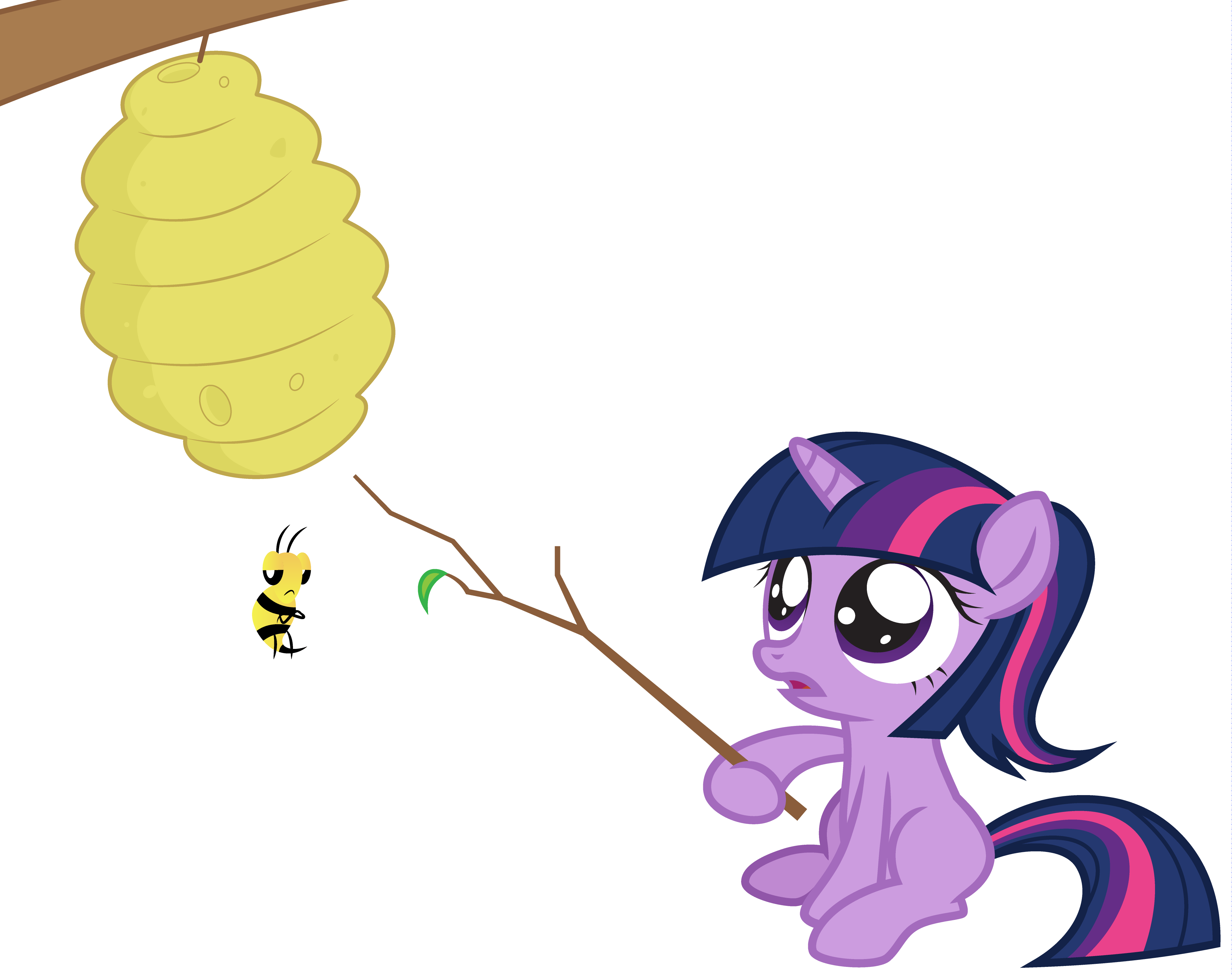 #1644431 - safe, artist:amarthgul, twilight sparkle, bee, pony, beehive ...