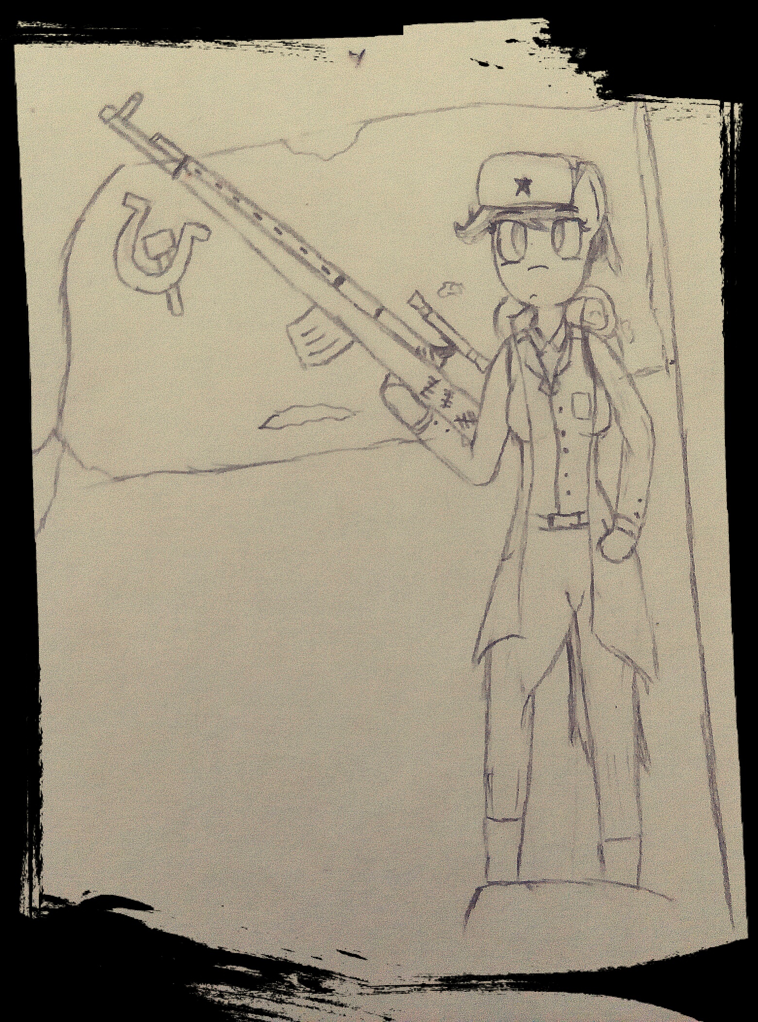 #1627003 - safe, artist:sovietpone, anthro, female, solo, soviet ...