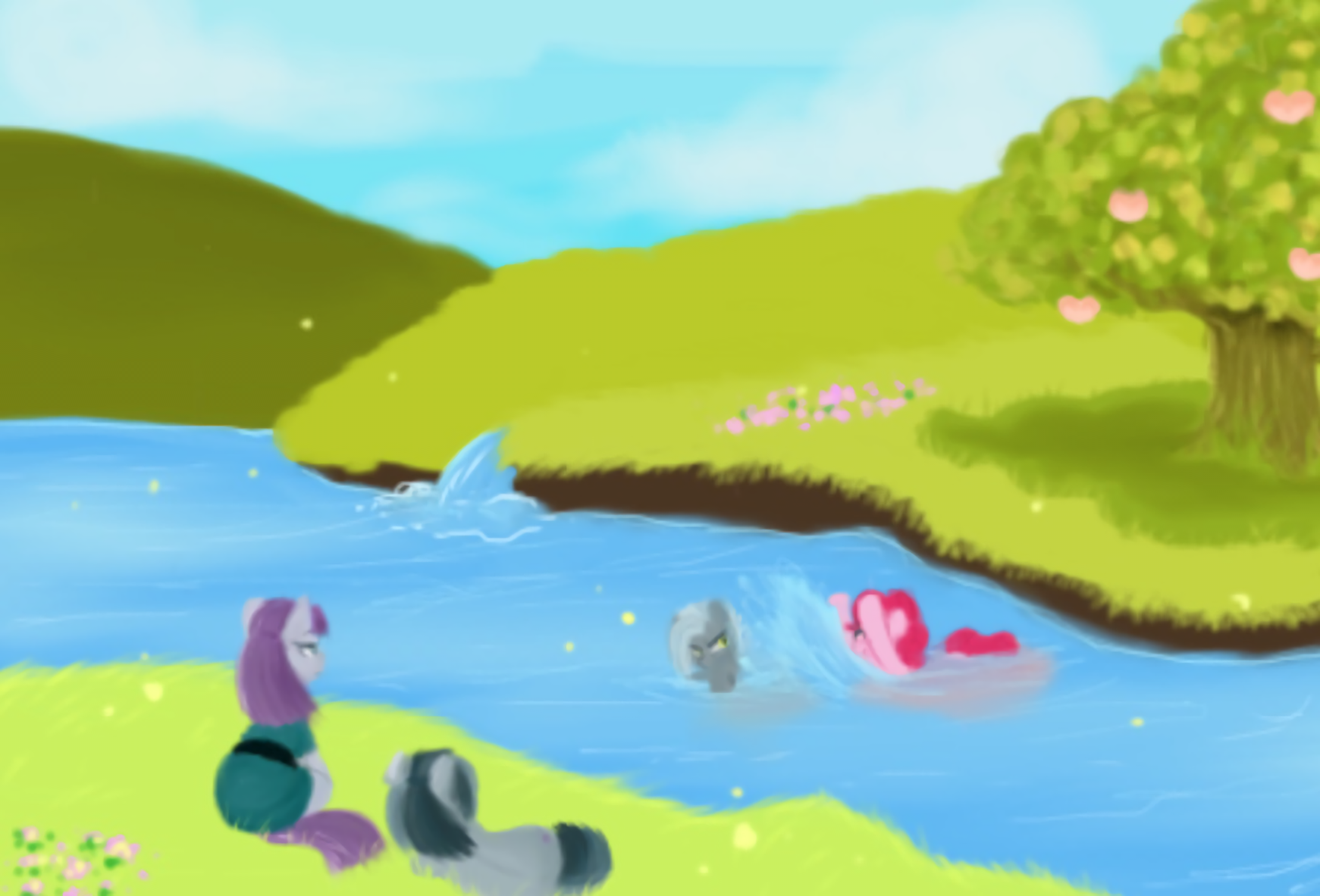 #1860373 - safe, artist:breezietype, limestone pie, marble pie, maud ...