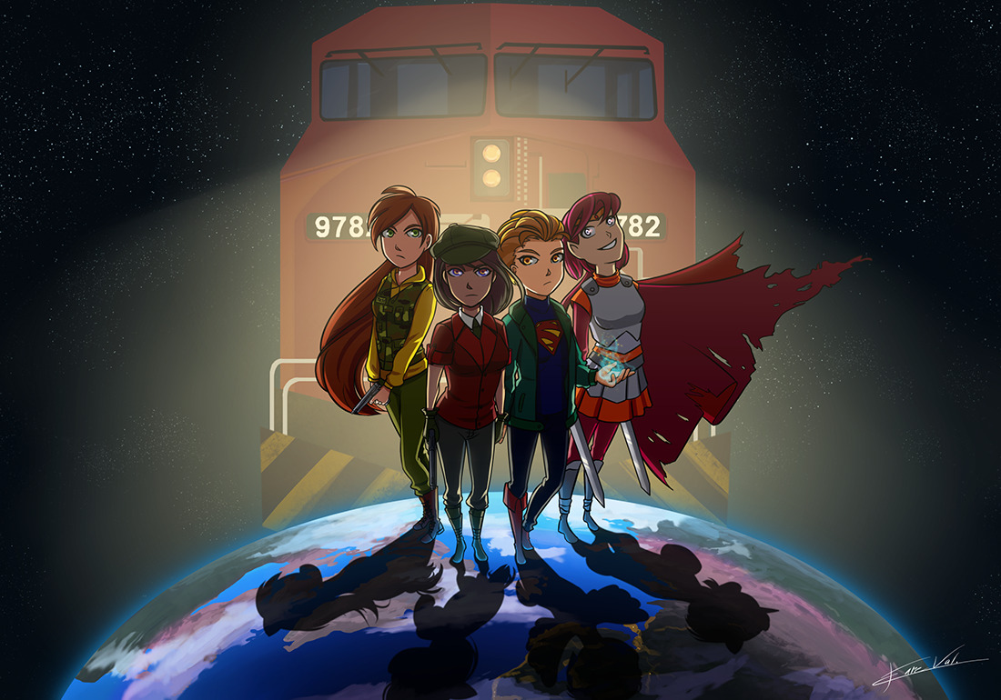 #1861960 - safe, artist:kare-valgon, lightning dust, oc, human, g4 ...