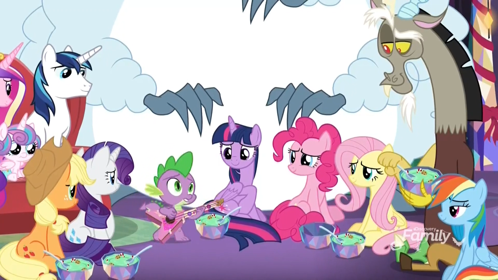 #1868240 - safe, dhx media, screencap, applejack, discord, fluttershy ...