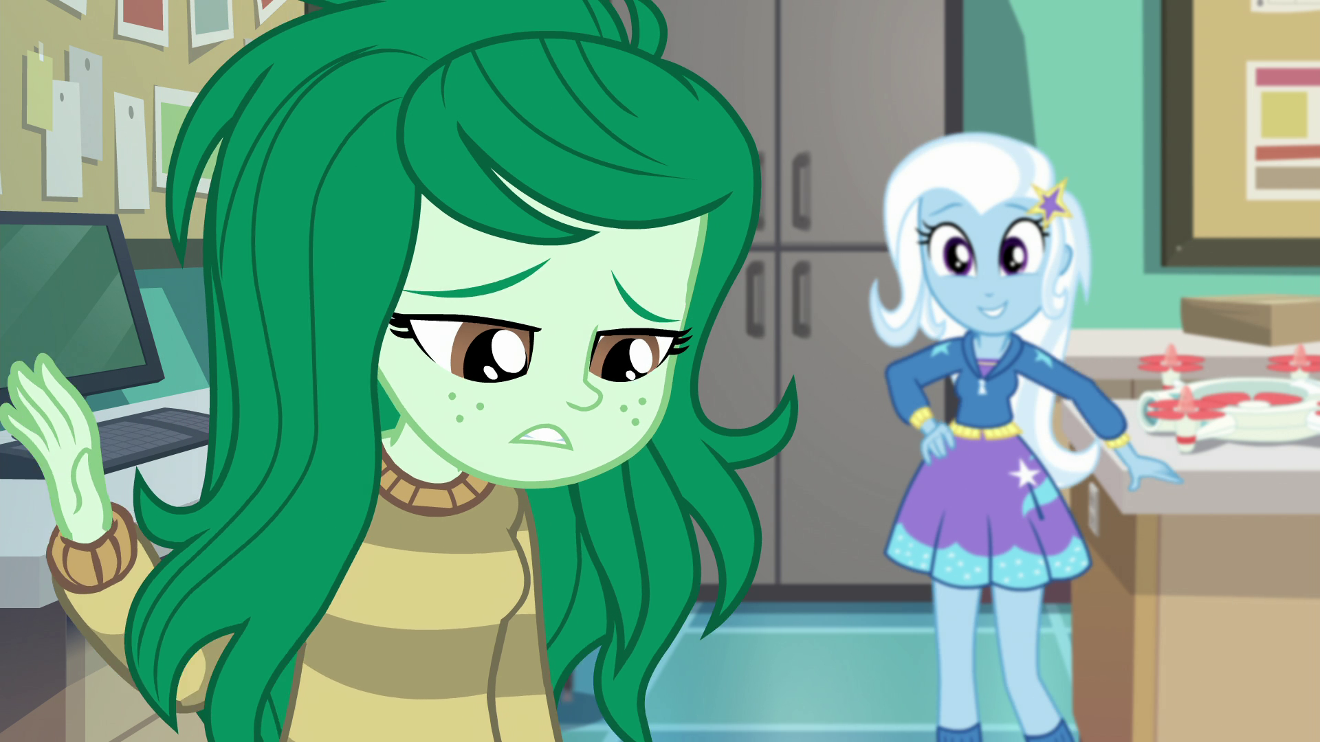 #1882187 - safe, screencap, trixie, wallflower blush, equestria girls ...