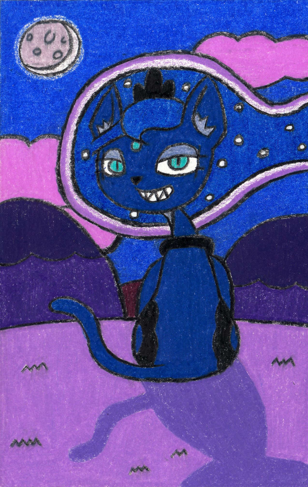 #1887936 - safe, artist:eternaljonathan, princess luna, sphinx, moon ...