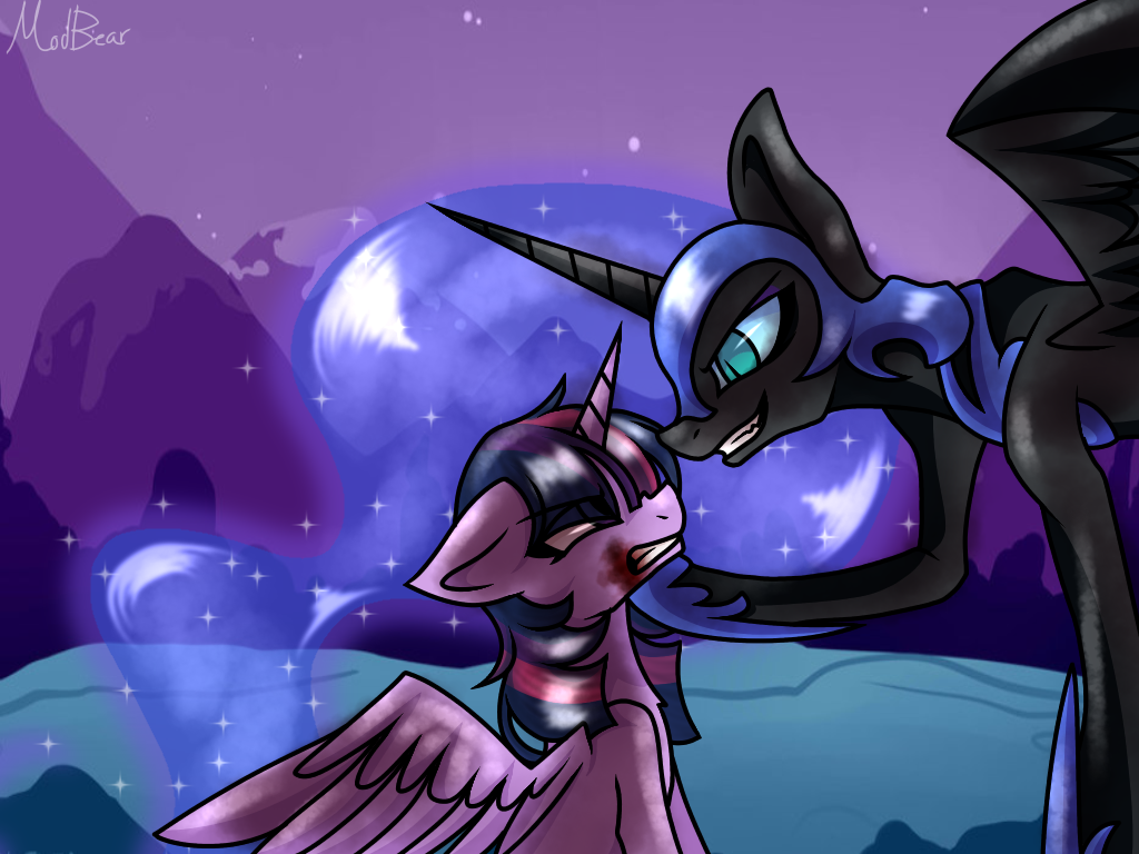 #1915374 - semi-grimdark, artist:modbear, nightmare moon, twilight ...