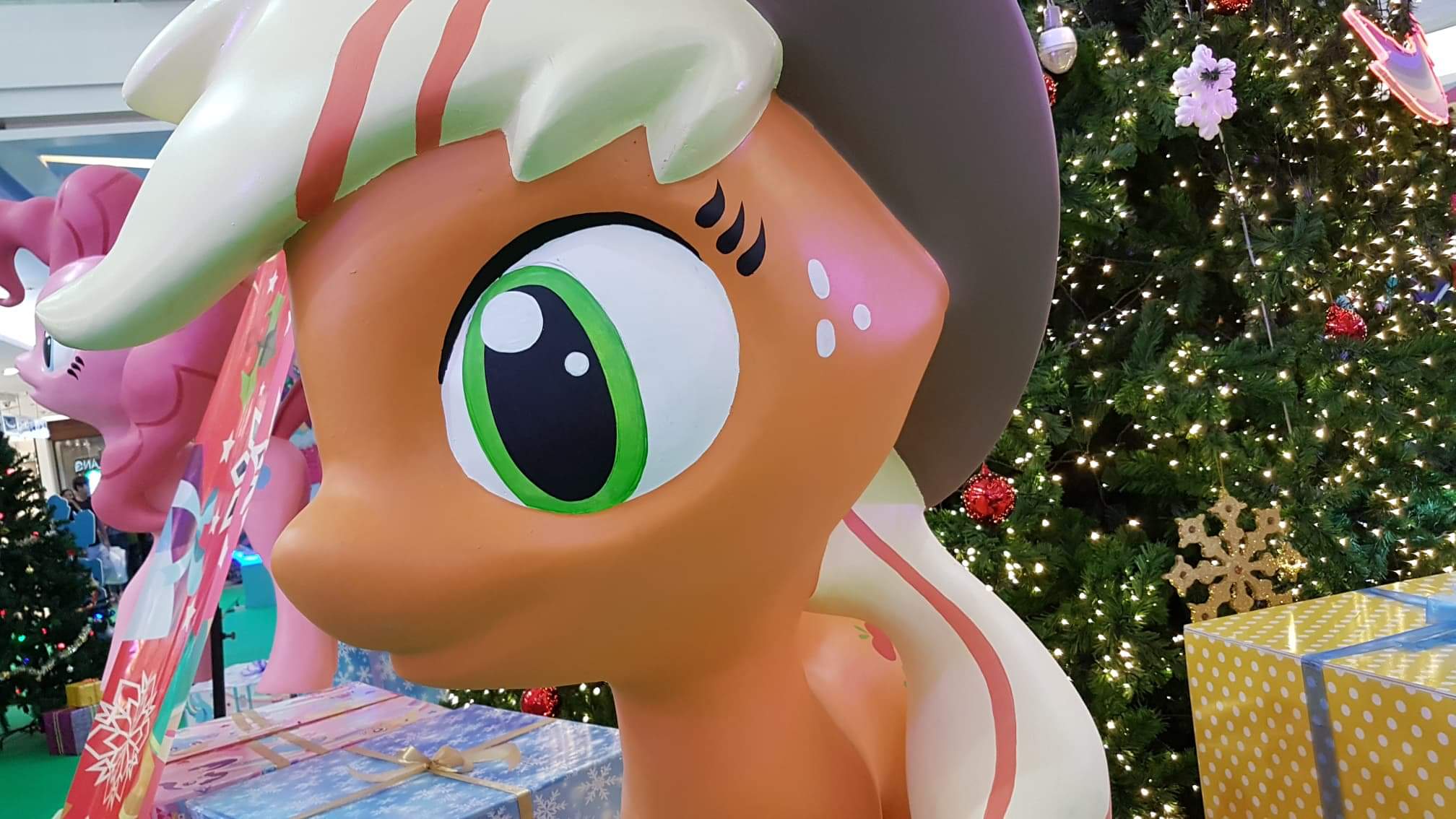 #1916418 - safe, photographer:parnkung, applejack, christmas, christmas ...