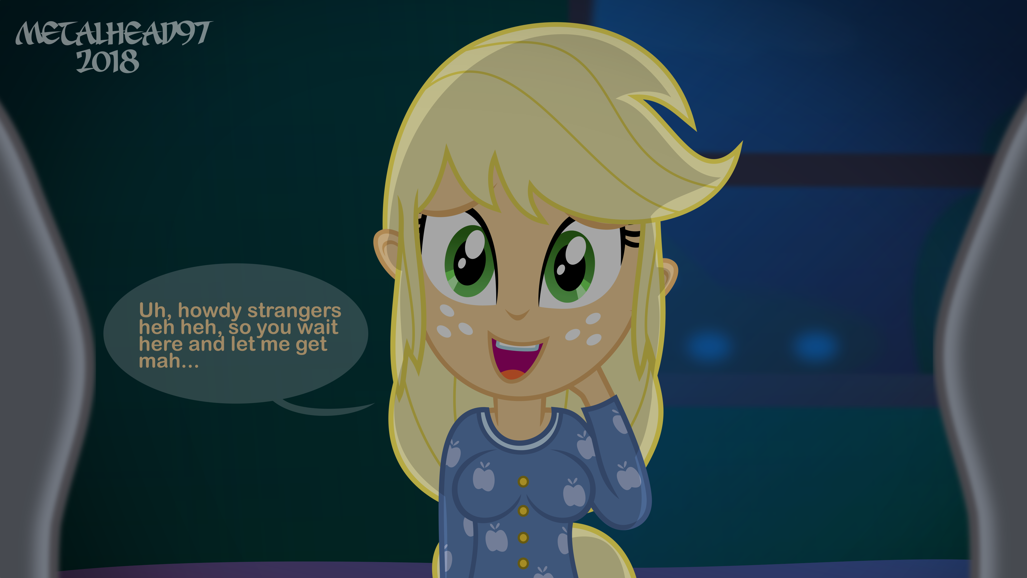 #1923445 - safe, artist:metalhead97, applejack, alien, comic:applejack ...
