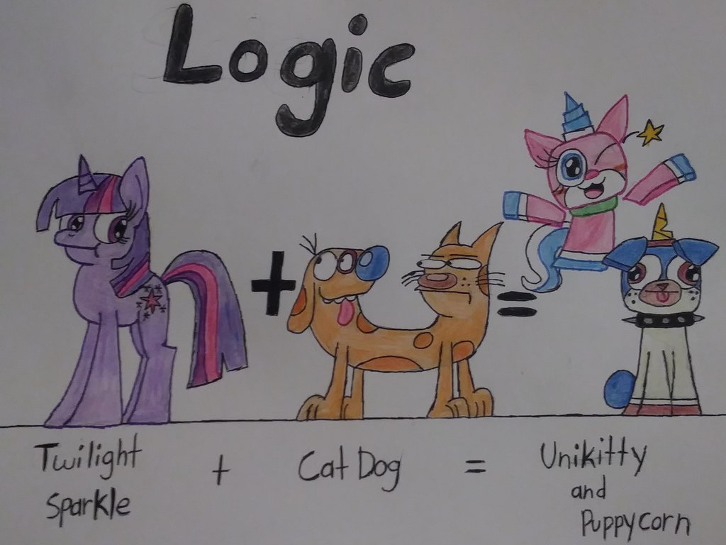 #1655202 - safe, artist:mlprainbowbrush, twilight sparkle, cat, dog ...