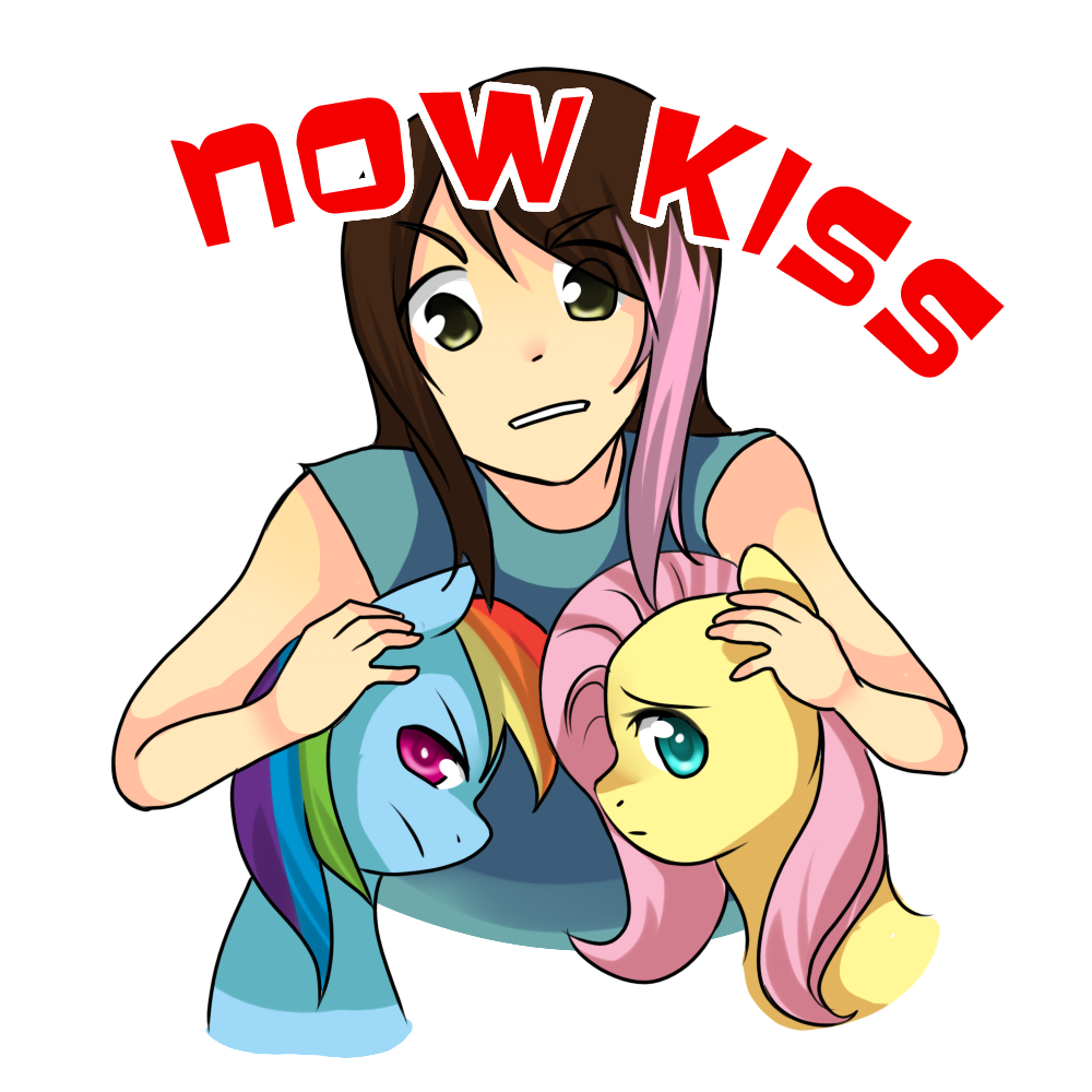 #1647327 - safe, artist:shlebby, fluttershy, rainbow dash, human, g4 ...