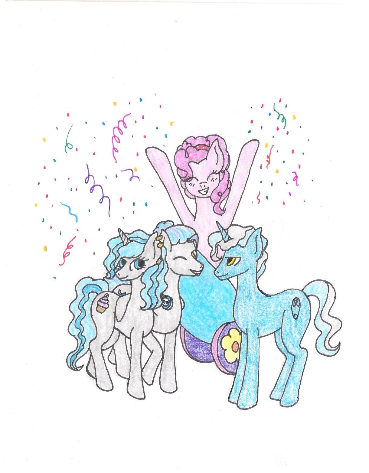 #1681135 - safe, artist:pandagirl1002, pinkie pie, pokey pierce, oc ...