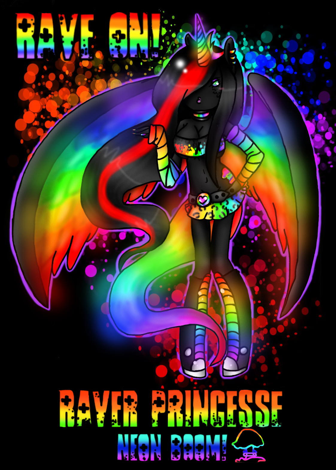 #1681973 - safe, artist:nekomellow, oc, oc only, oc:princess neon boom ...