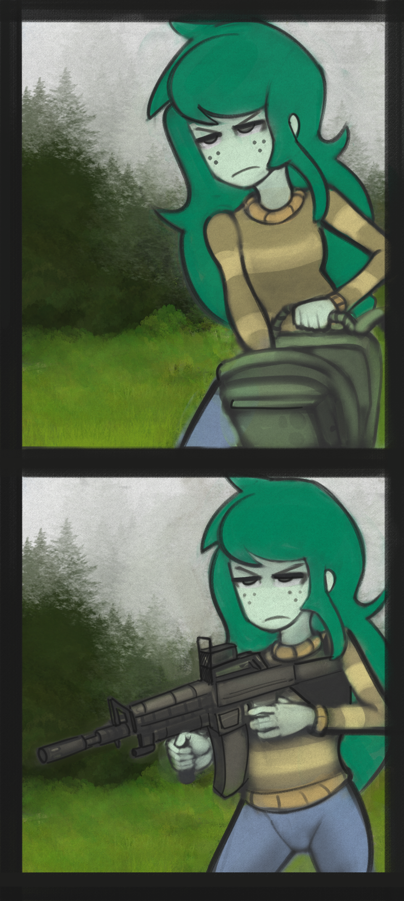 #1690079 - semi-grimdark, artist:nignogs, wallflower blush, human ...