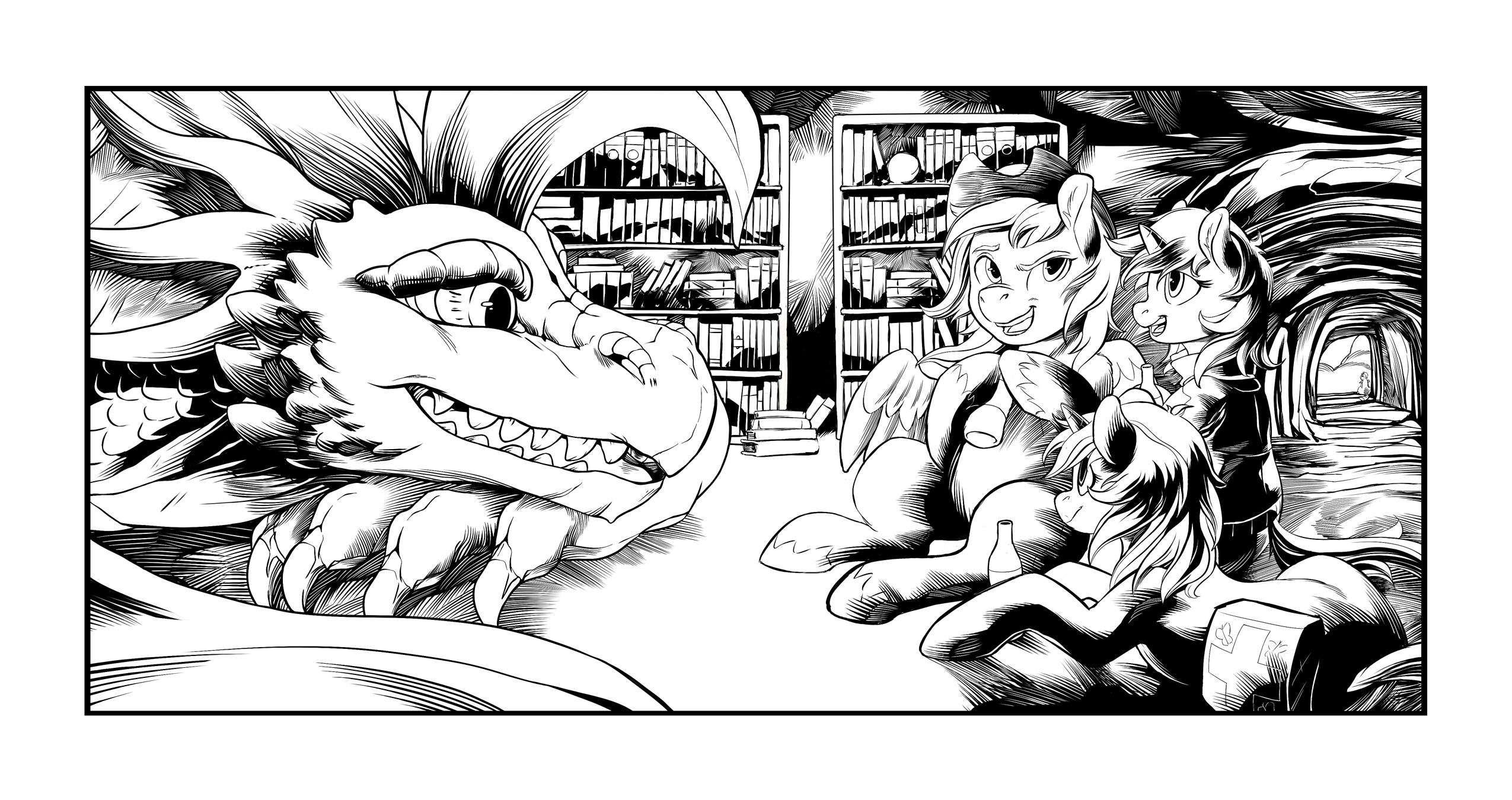 #1693086 - safe, artist:halley-valentine, spike, oc, oc:calamity, oc ...