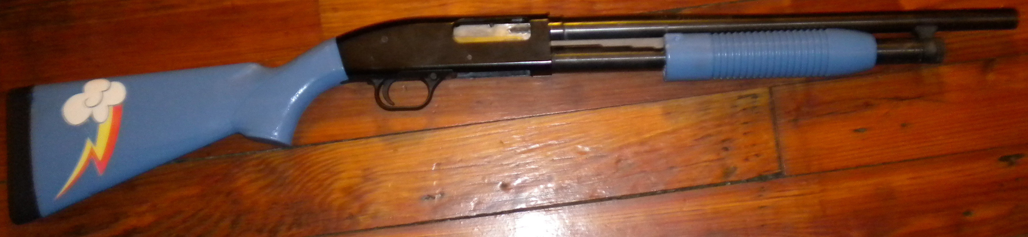 #1671849 - safe, rainbow dash, customized toy, gun, gunified, irl, my ...