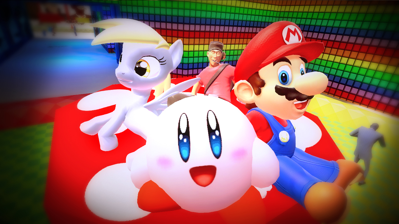 #1704496 - safe, derpy hooves, puffball, g4, 3d, crossover, gmod, happy ...