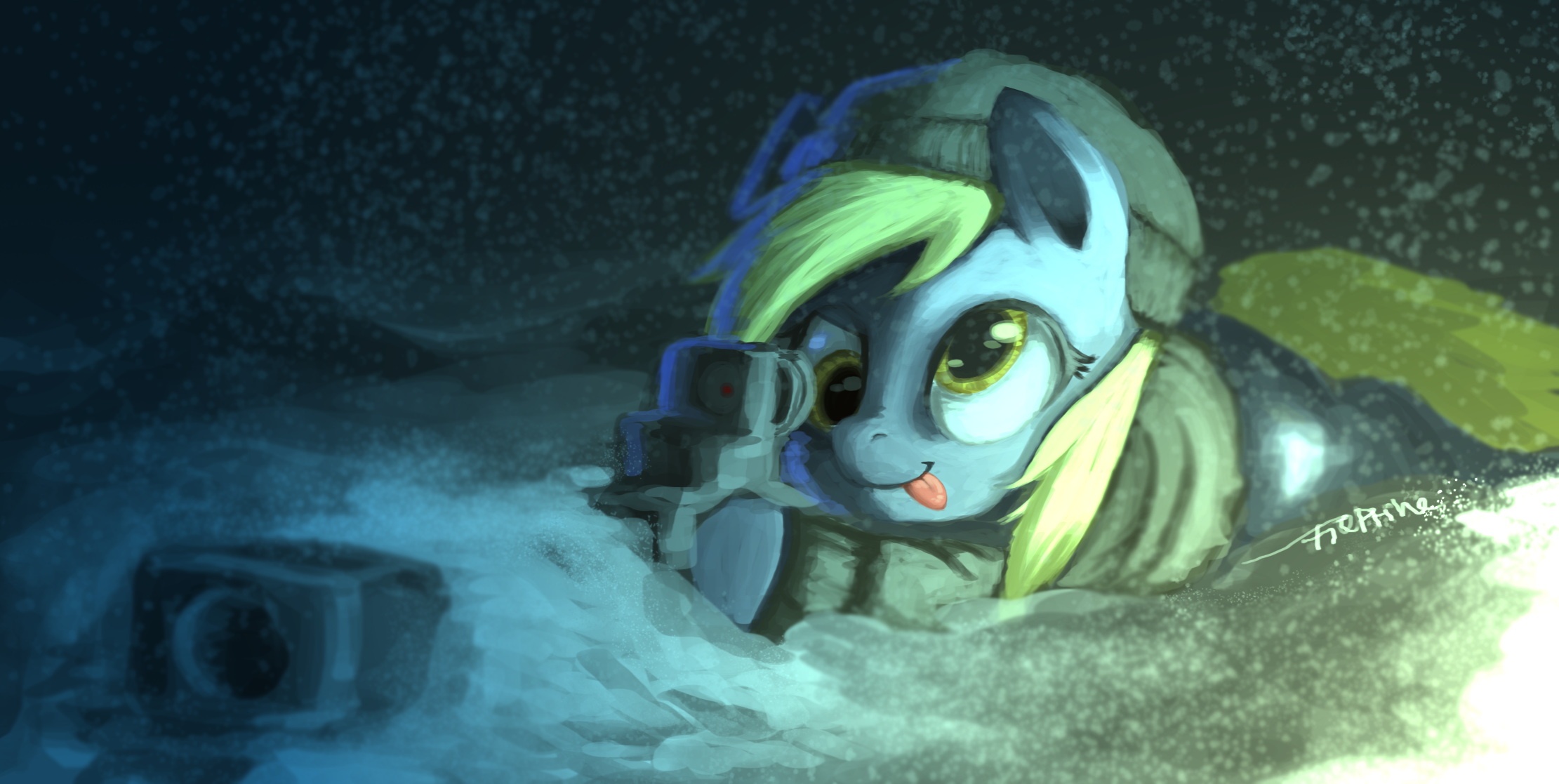 #1710111 - safe, artist:theprince, derpy hooves, pegasus, pony, beanie ...