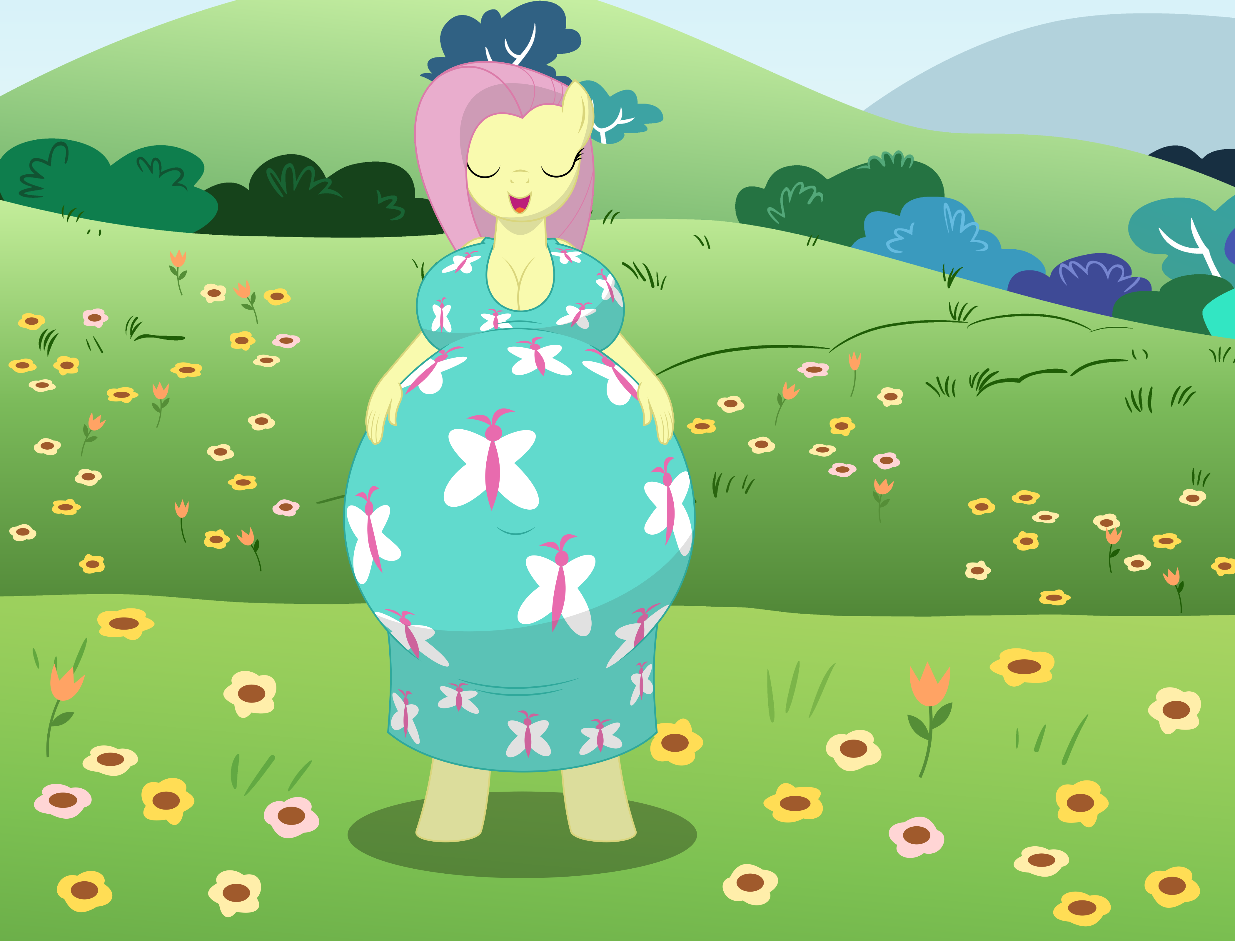 #1751905 - safe, artist:mintydrop2013, fluttershy, anthro, unguligrade ...