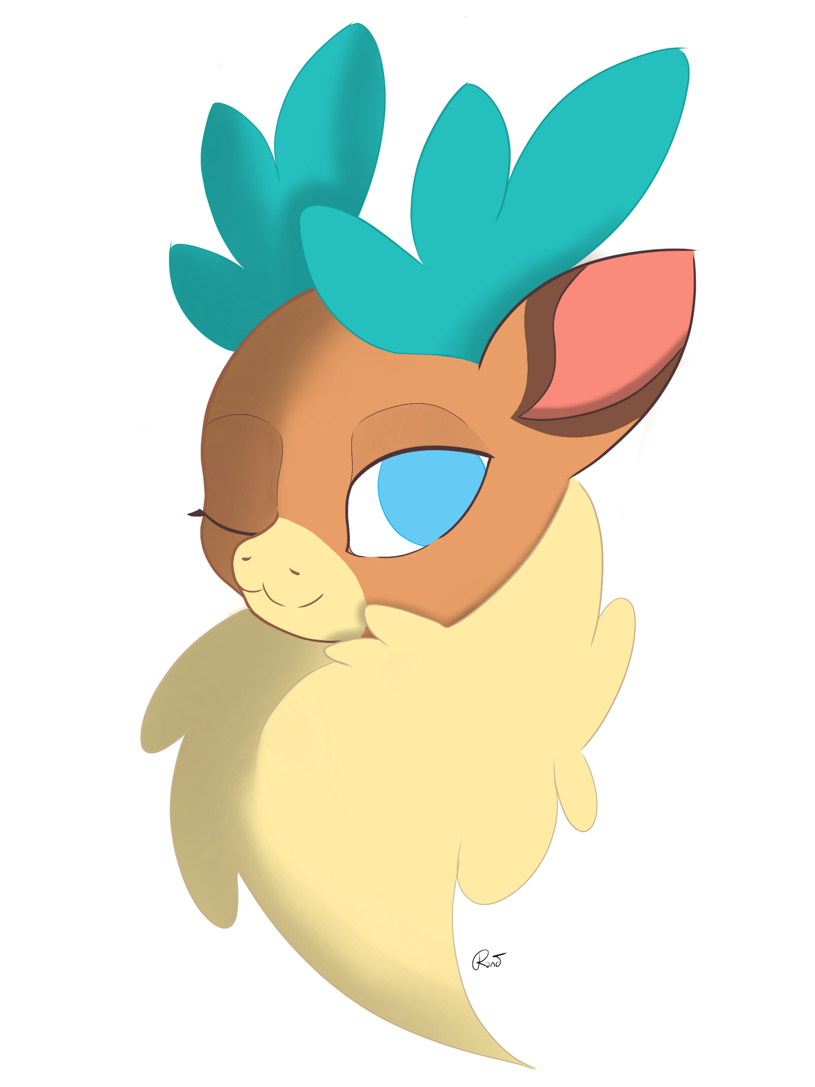 #1791761 - safe, artist:randagio, velvet (tfh), deer, reindeer, them's ...