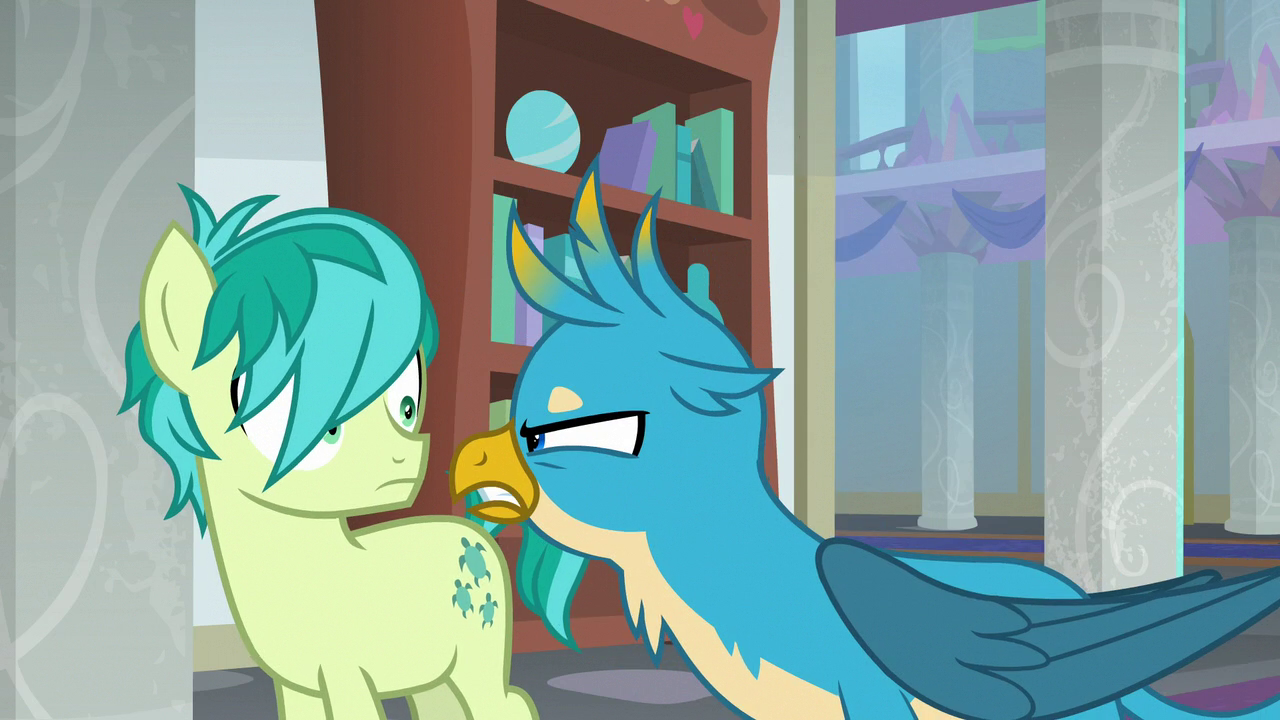 #1803331 - safe, screencap, gallus, sandbar, earth pony, griffon, pony ...