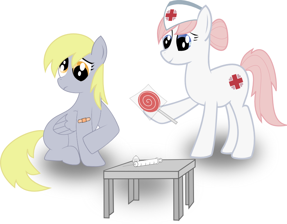 #1805629 - safe, artist:crimsonlynx97, derpy hooves, nurse redheart, g4 ...